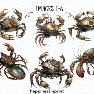 30 Steampunk Sea Creatures Clipart Bundle Steampunk Shark Whale Crab ...