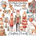 Watercolor Christmas Clipart Bundle Scandinavian Christmas PNG Folk Art ...