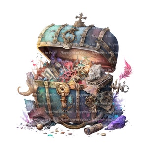 Watercolor Fantasy Pirate Clipart PNG Watercolor Pirate Scrapbook Junk ...