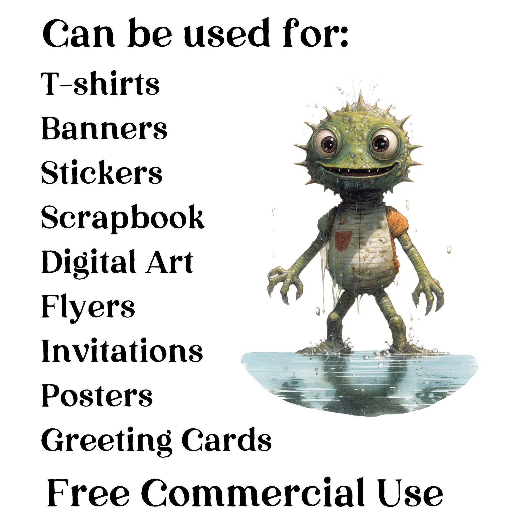 Swamp Monster Clipart PNG Creature Clipart Fantasy Monster Clipart Cute ...