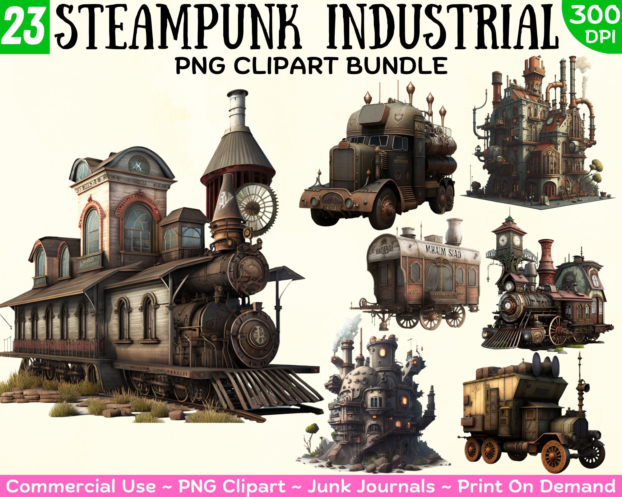 Steampunk Lorries Industrial Factories Railway & Workshops - Etsy