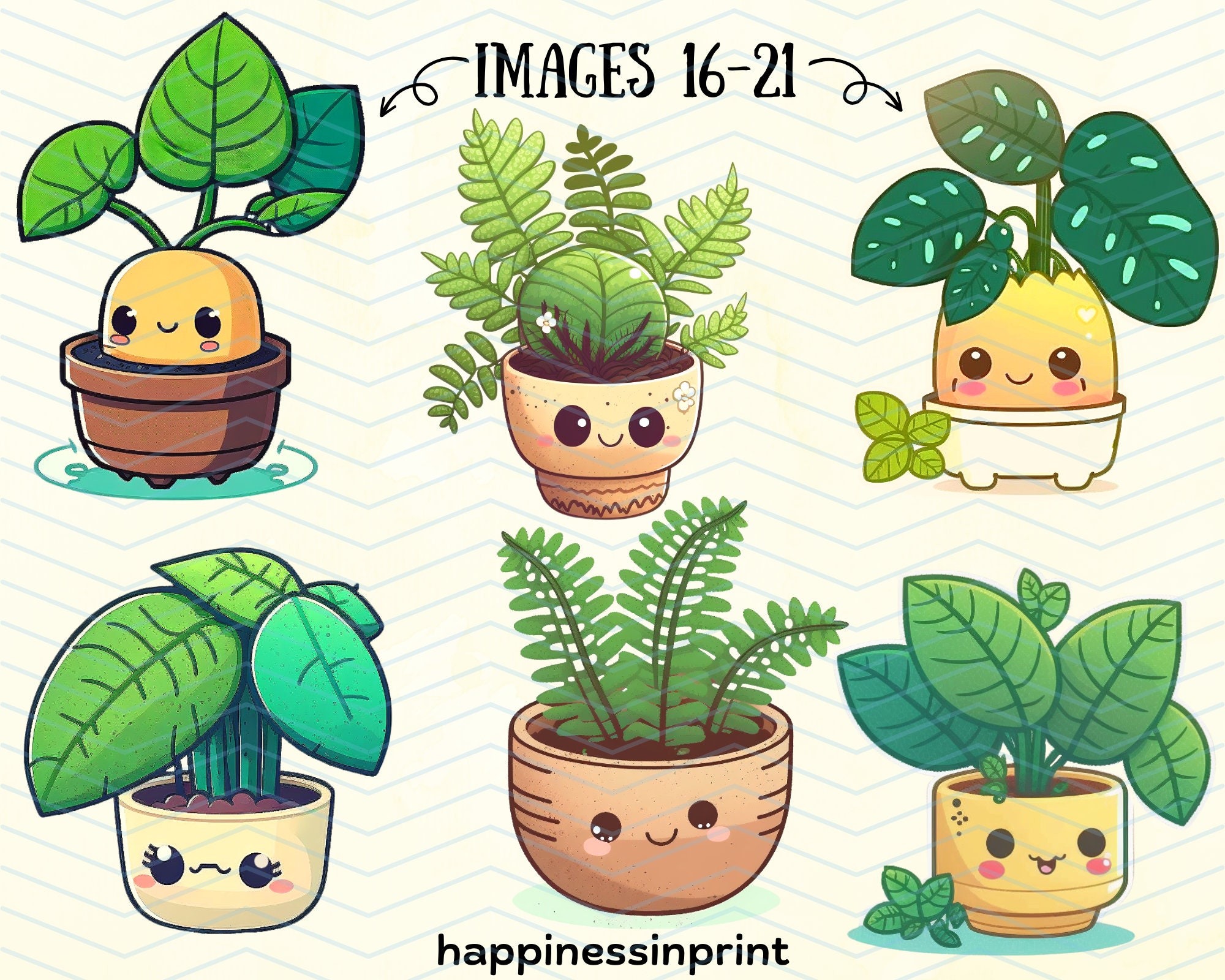 Cute Kawaii Houseplants PNG Clipart Bundle Chibi Cactus - Etsy UK