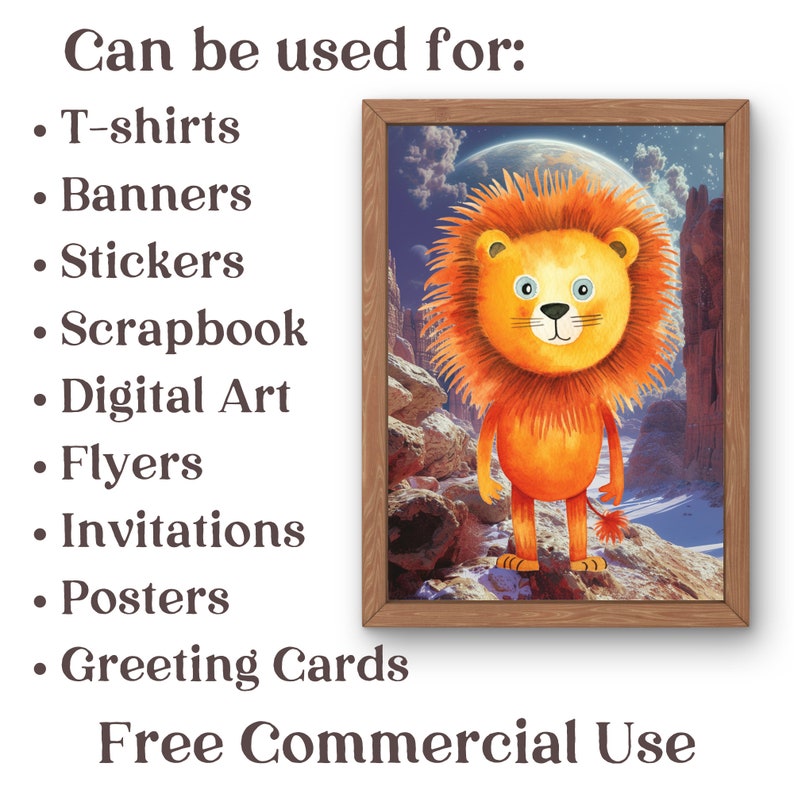 Whimsical Safari Clipart Safari Animals Quirky Lion Clip Art Animal PNG ...