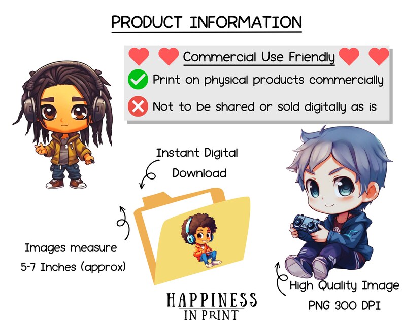 Cute Kawaii Gamer Boy Video Game Player Clipart Chibi Bundle Free ...