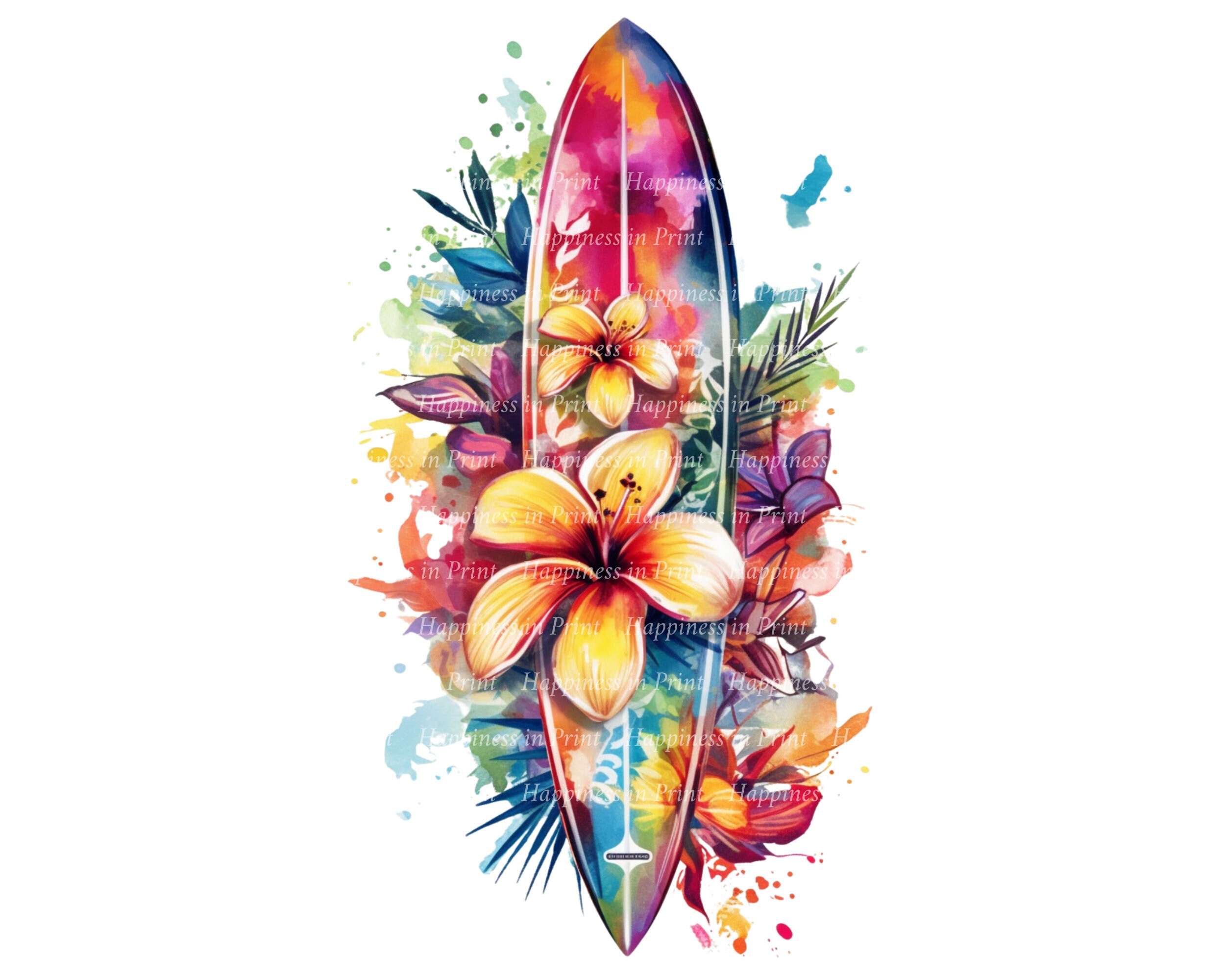 Watercolor Surfboard Clipart Beach Surfing PNG Graphics Beach Clipart ...