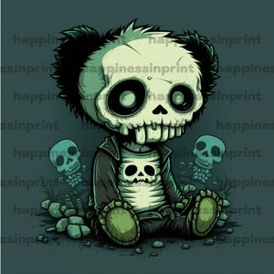 Kawaii Panda Zombie Clipart PNG Panda Bear Undead Chibi Panda Free ...