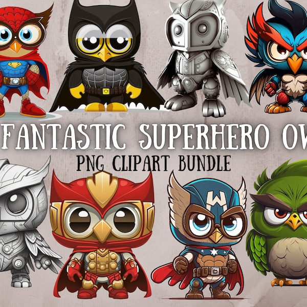 Superhero Owl - Etsy