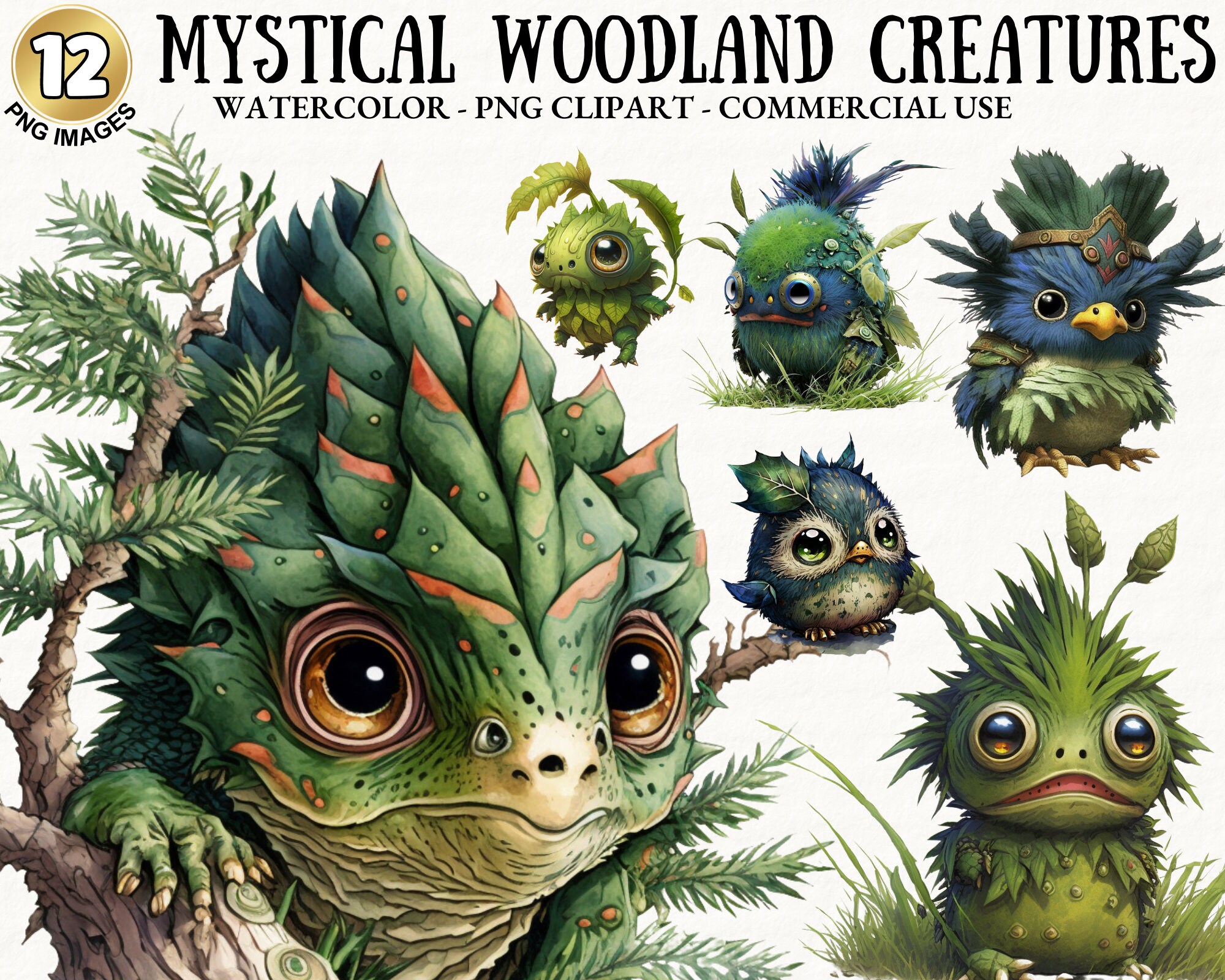 Mystical Woodland Forest Creatures Clipart PNG Forest Creatures ...