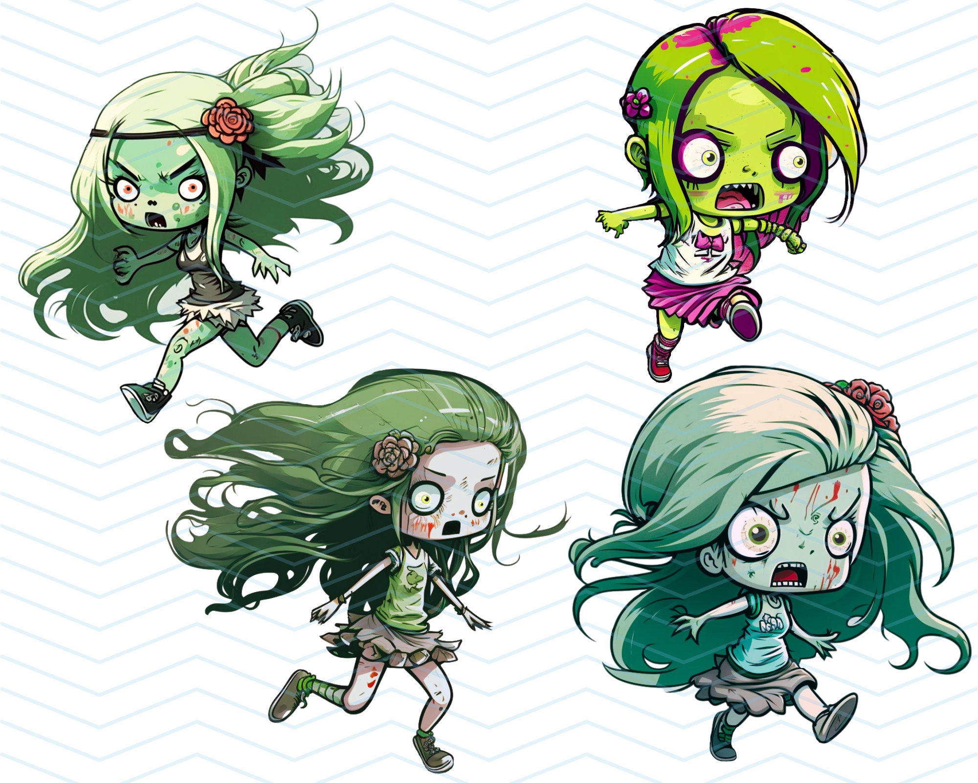 Zombie Girl Clipart Kawaii Cute Zombie Png Chibi Kawaii Undead Girl