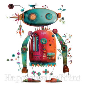 Whimsical Robot Clipart, Android CU Clip Art, Robot Graphics Png,funny ...