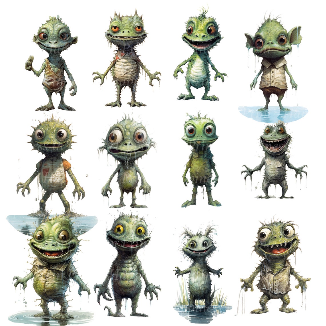 Swamp Monster Clipart PNG Creature Clipart Fantasy Monster Clipart Cute ...