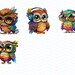 Cute Owl Clipart PNG Planner Wise Owl PNG Sticker Cool Headphones Bird ...