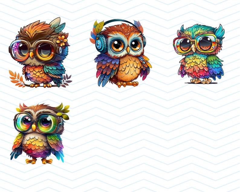 Cute Owl Clipart PNG Planner Wise Owl PNG Sticker Cool Headphones Bird ...