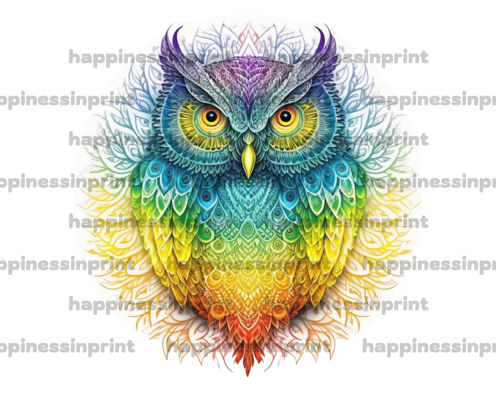 Colorful Owl Mandala Clipart Owl PNG Bundle Bright Owl Clipart - Etsy