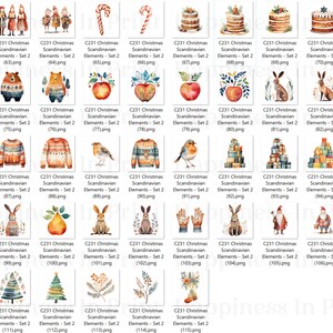 Watercolor Christmas Clipart Bundle Scandinavian Christmas PNG Folk Art ...