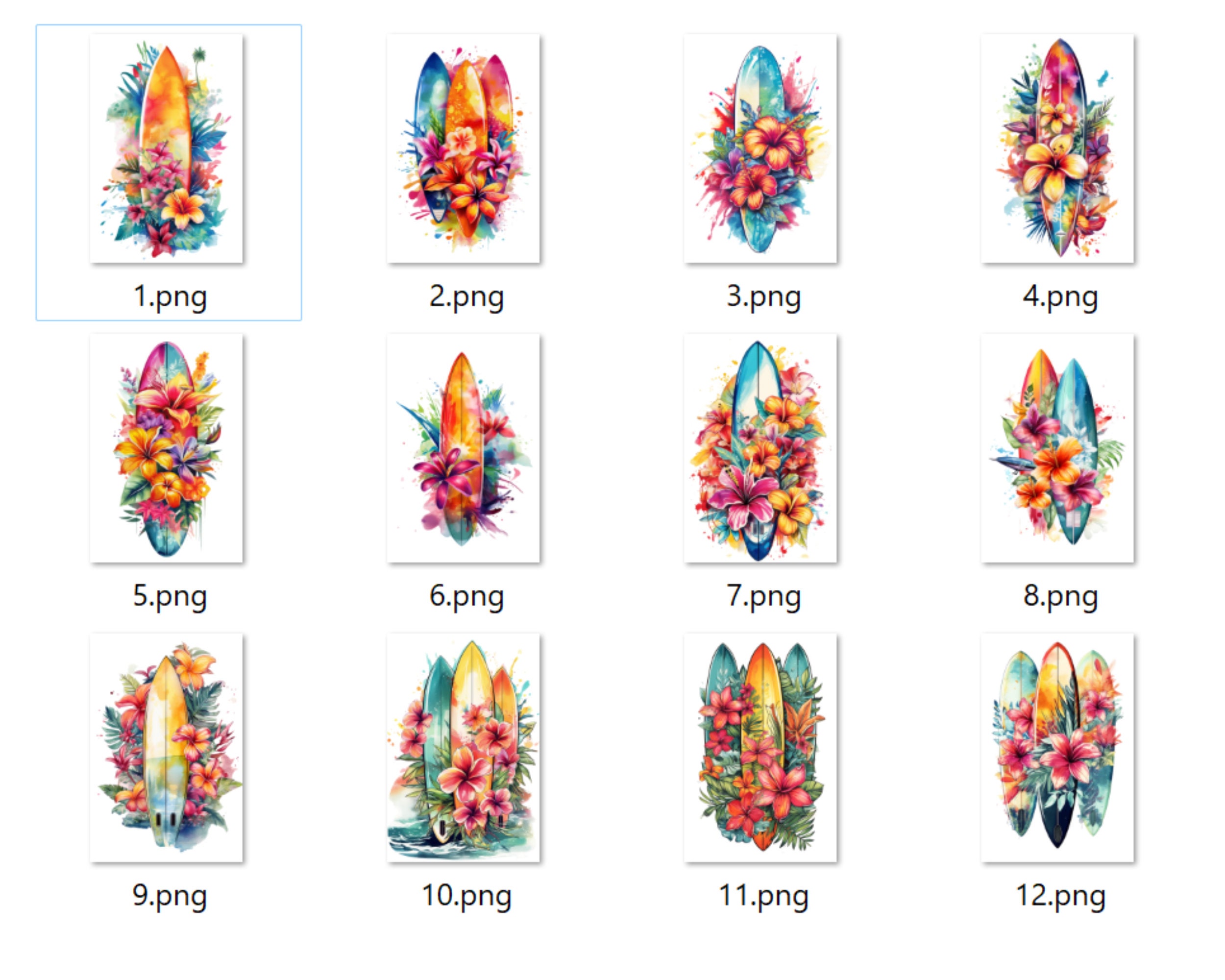 Watercolor Surfboard Clipart Beach Surfing PNG Graphics Beach Clipart ...