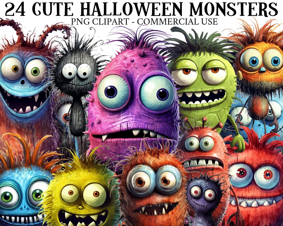 Halloween Clipart Bundle Halloween Monster Clipart PNG Nightmare ...