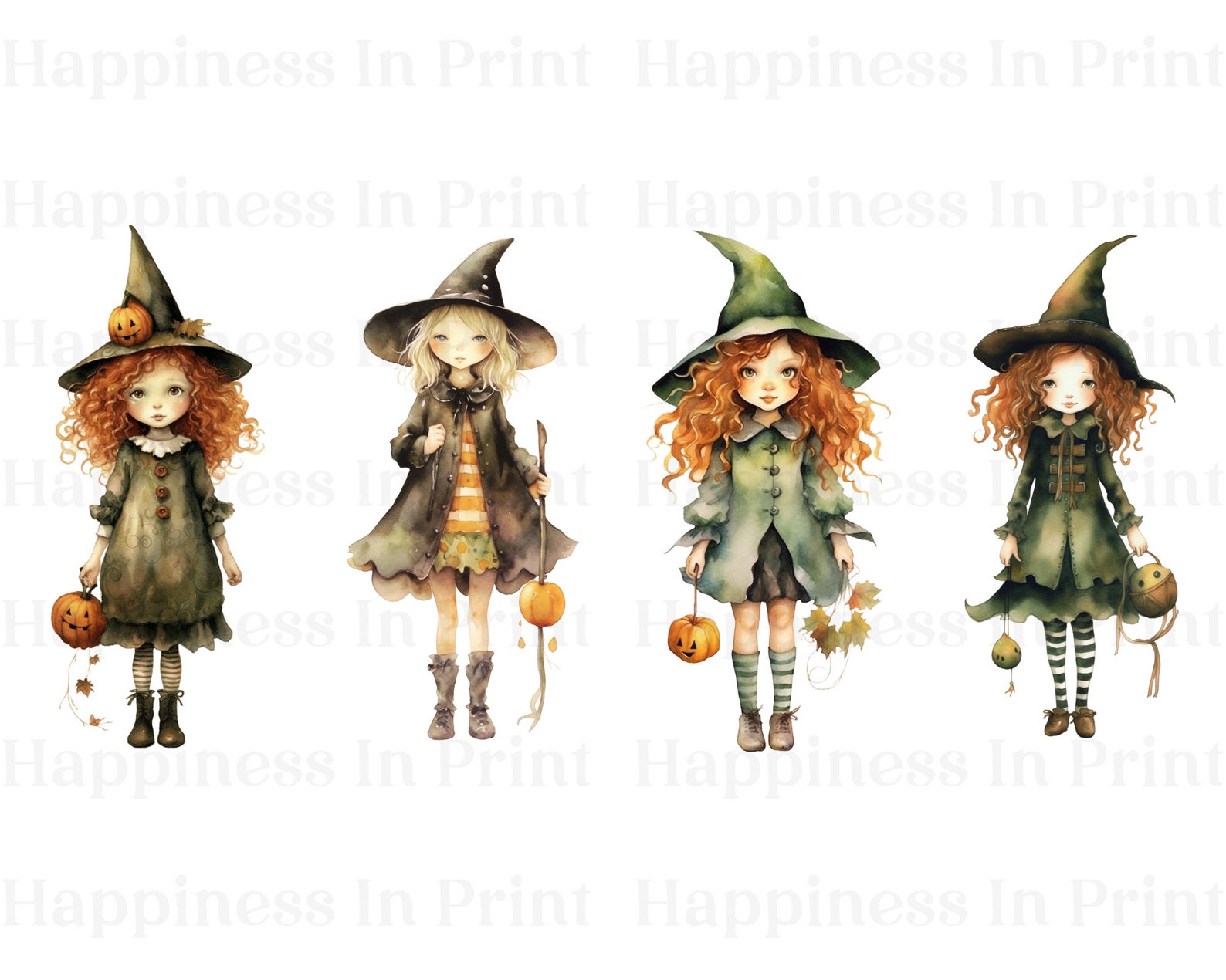 Country Witch Girl Clipart Cottagecore Witch PNG Boho Witches - Etsy