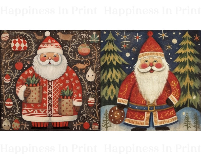 Scandinavian Christmas Clipart Scandinavian Santa Claus Traditional ...