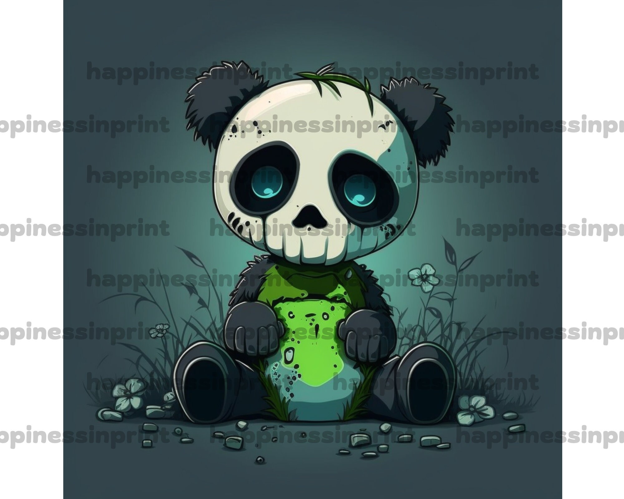 Kawaii Panda Zombie Clipart PNG Panda Bear Undead Chibi Panda - Etsy