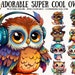 Cute Owl Clipart PNG Planner Wise Owl PNG Sticker Cool Headphones Bird ...