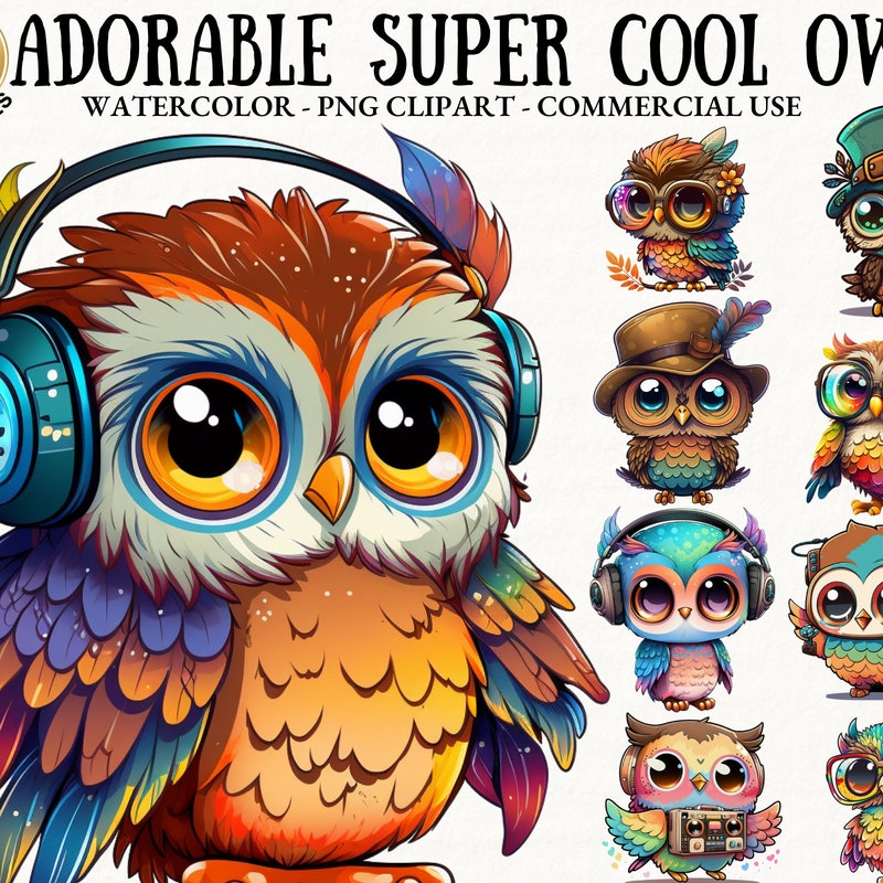 Wise Owl Clip Art - Etsy