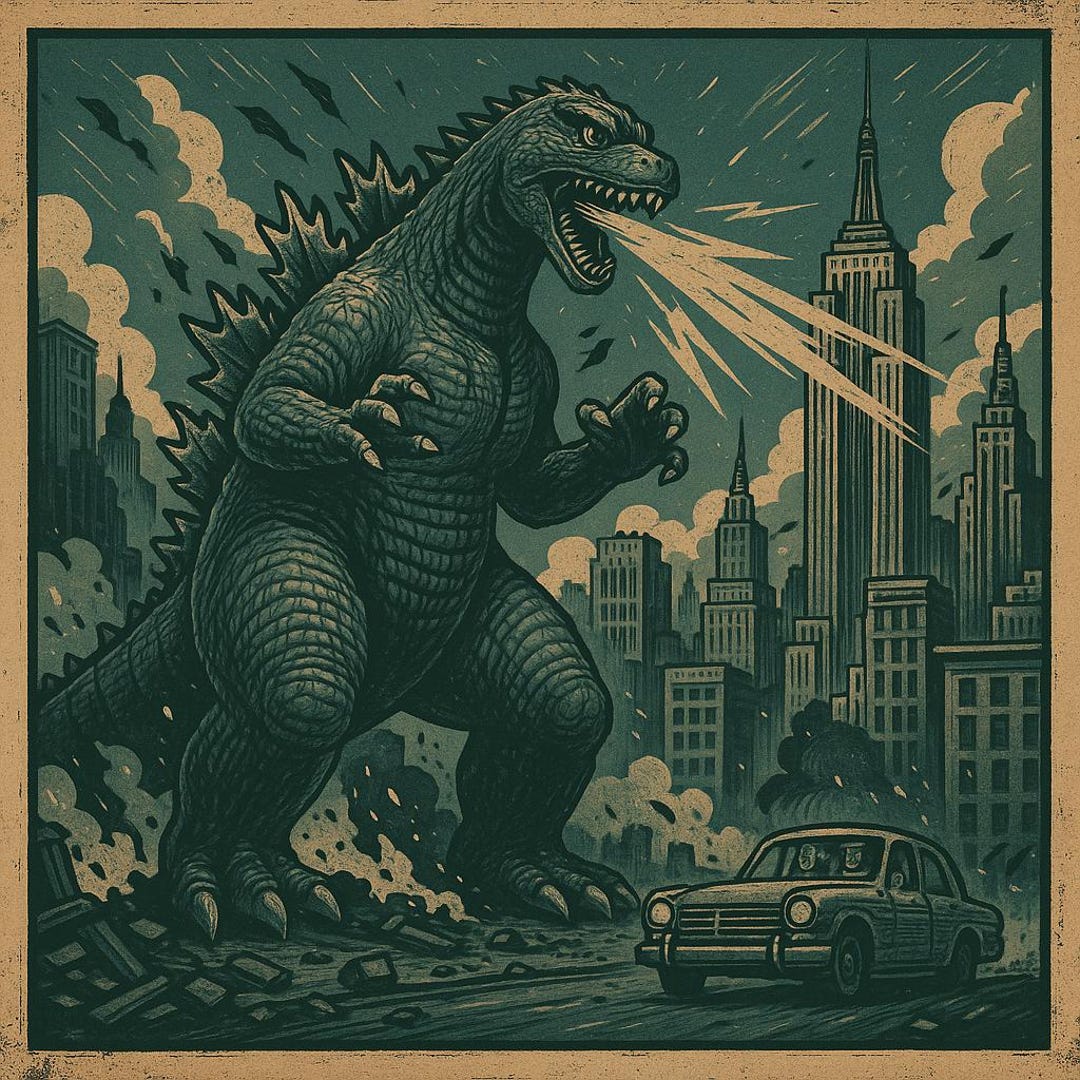 Godzilla Rampage PNG Digital File | High-quality Artwork for Crafts and ...