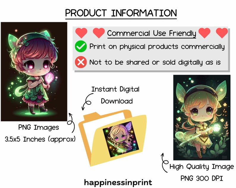 Cute Kawaii Neon Fairies and Pixies Clipart Bundle Chibi Fairy JPEG ...