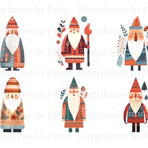 Scandinavian Christmas Clipart Scandinavian Santa Claus Traditional ...