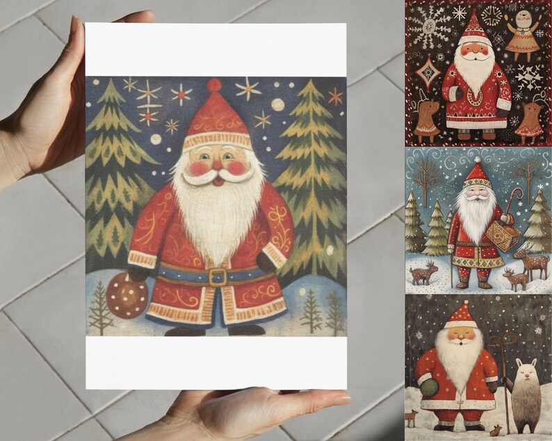 Scandinavian Christmas Clipart Scandinavian Santa Claus Traditional ...