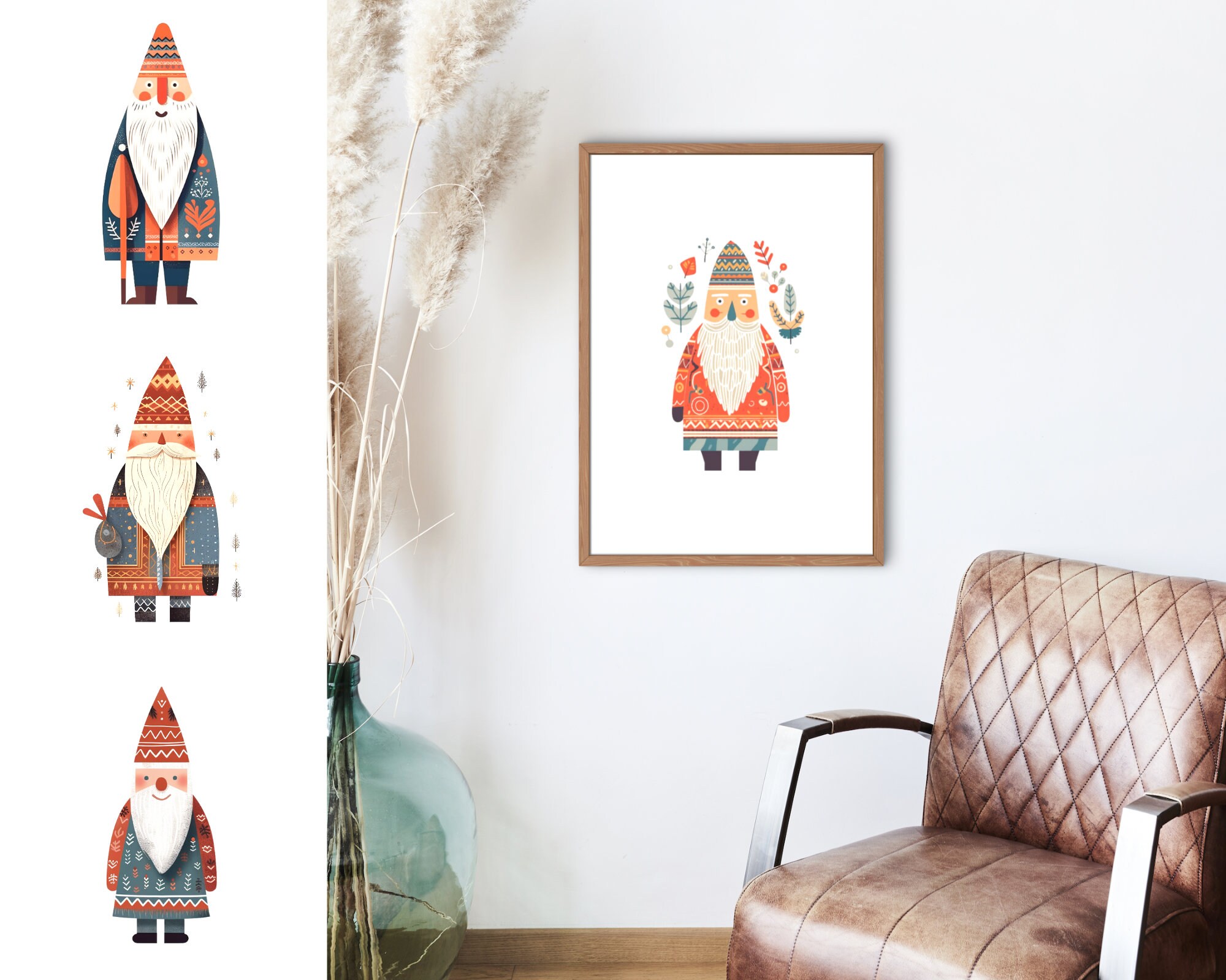 Scandinavian Christmas Clipart Scandinavian Santa Claus Traditional ...