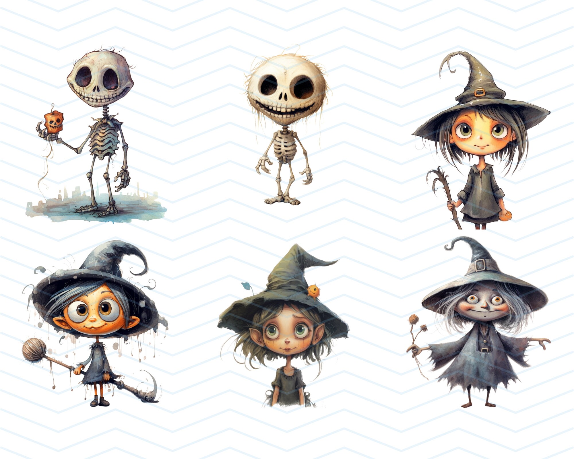 Cute Halloween Clipart PNG Cartoon Monsters Clip Art - Etsy