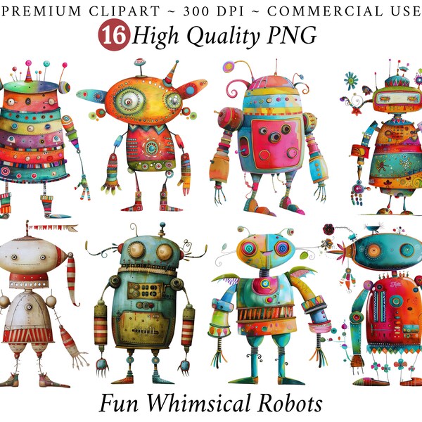 Robot Clip Art - Etsy