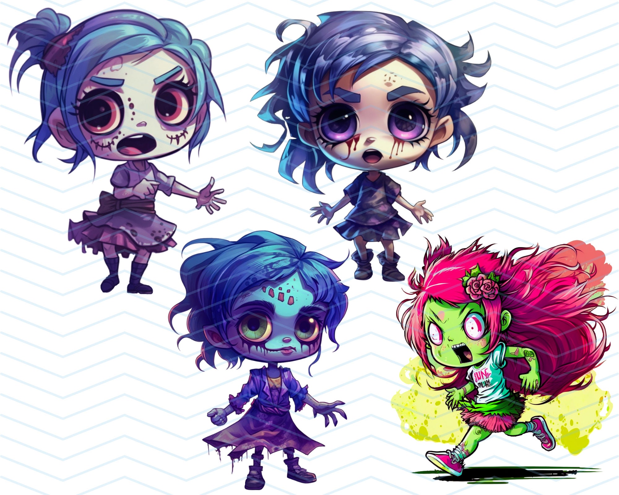 Cute Zombie Girl Cartoon