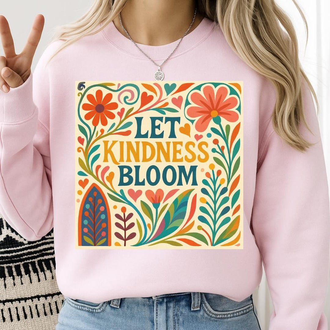 Let Kindness Bloom PNG, Boho Floral Png, Floral Png, Instant DIGITAL ...