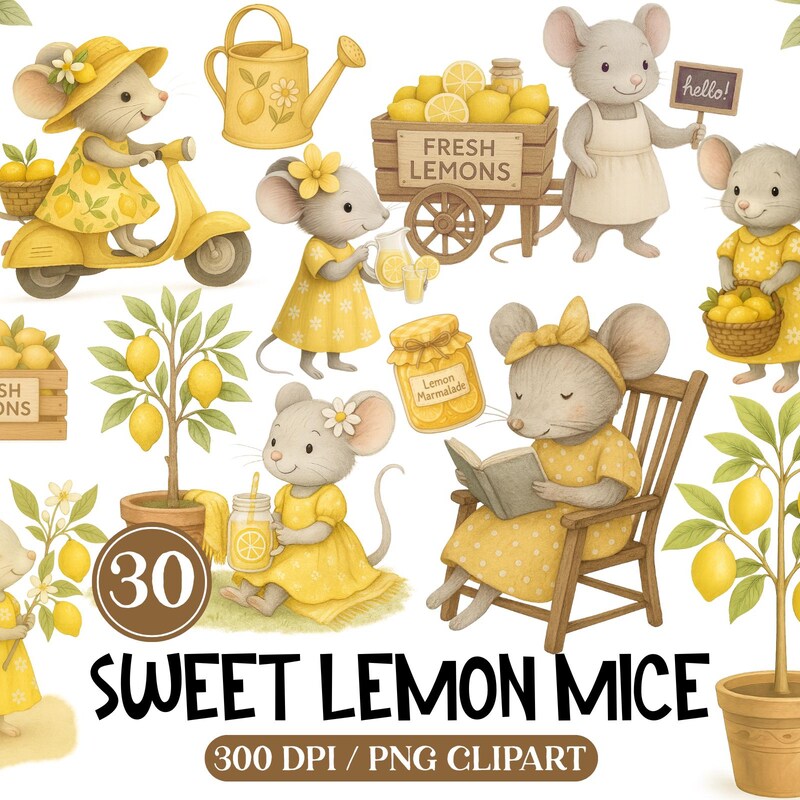 Cute Mouse Clipart - Etsy