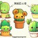 Cute Kawaii Houseplants PNG Clipart Bundle Chibi Cactus Succulent ...