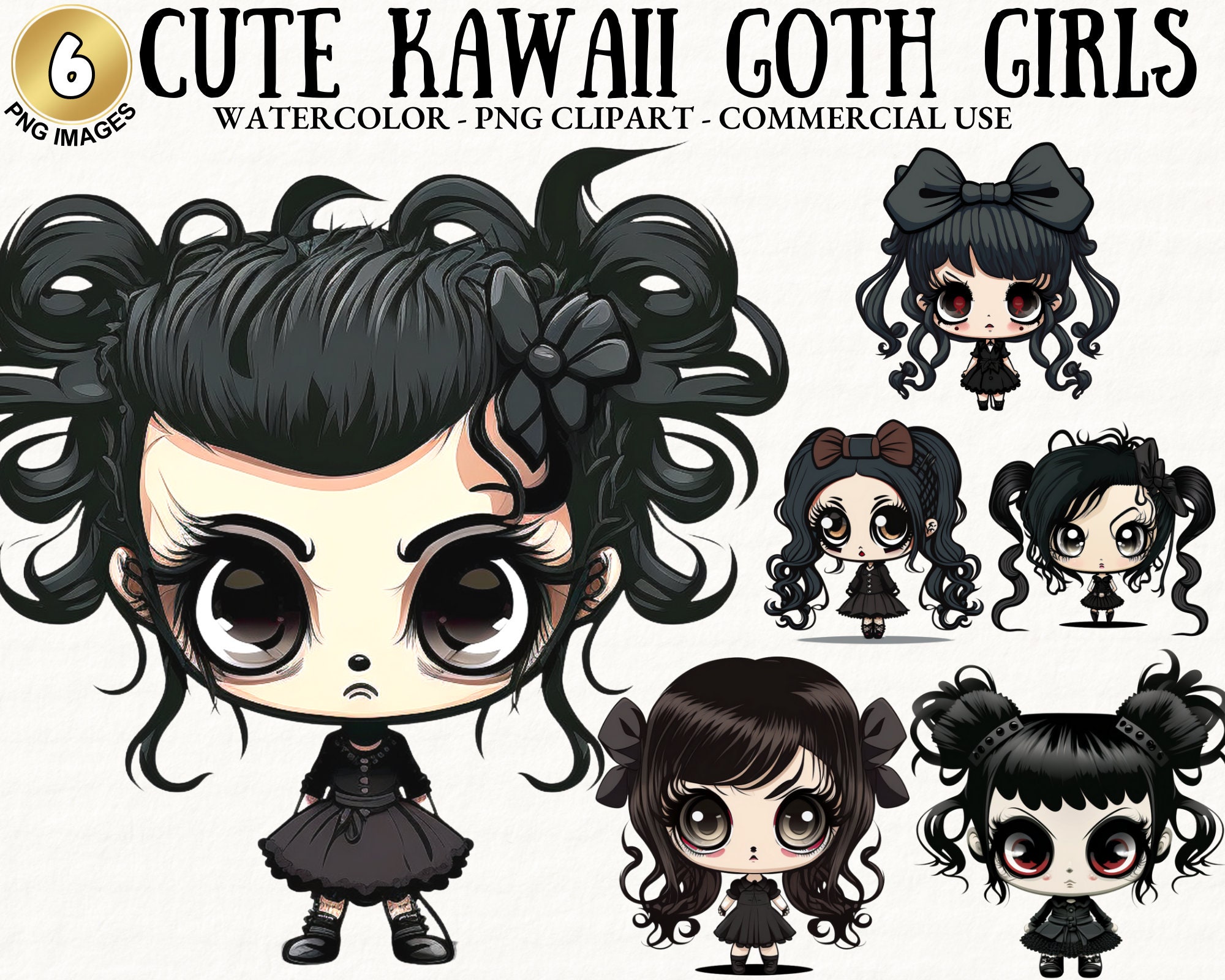 Kawaii Goth Clipart Mega Bundle Kawaii Goth Girl Clip Art - Etsy
