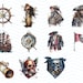 Watercolor Fantasy Pirate Clipart PNG Watercolor Pirate Scrapbook Junk ...