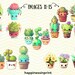 Cute Kawaii Houseplants PNG Clipart Bundle Chibi Cactus Succulent ...