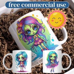 Neon Zombie Girl Clipart PNG Scary Zombie Clip Art Halloween Zombie ...