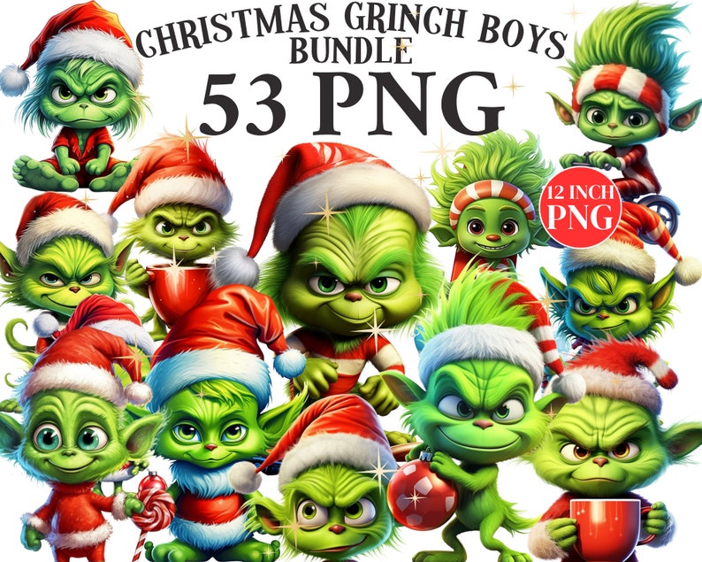 Watercolor Christmas Baby Grinch Clipart PNG Christmas Grinch - Etsy Canada