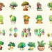 Cute Kawaii Houseplants PNG Clipart Bundle Chibi Cactus Succulent ...