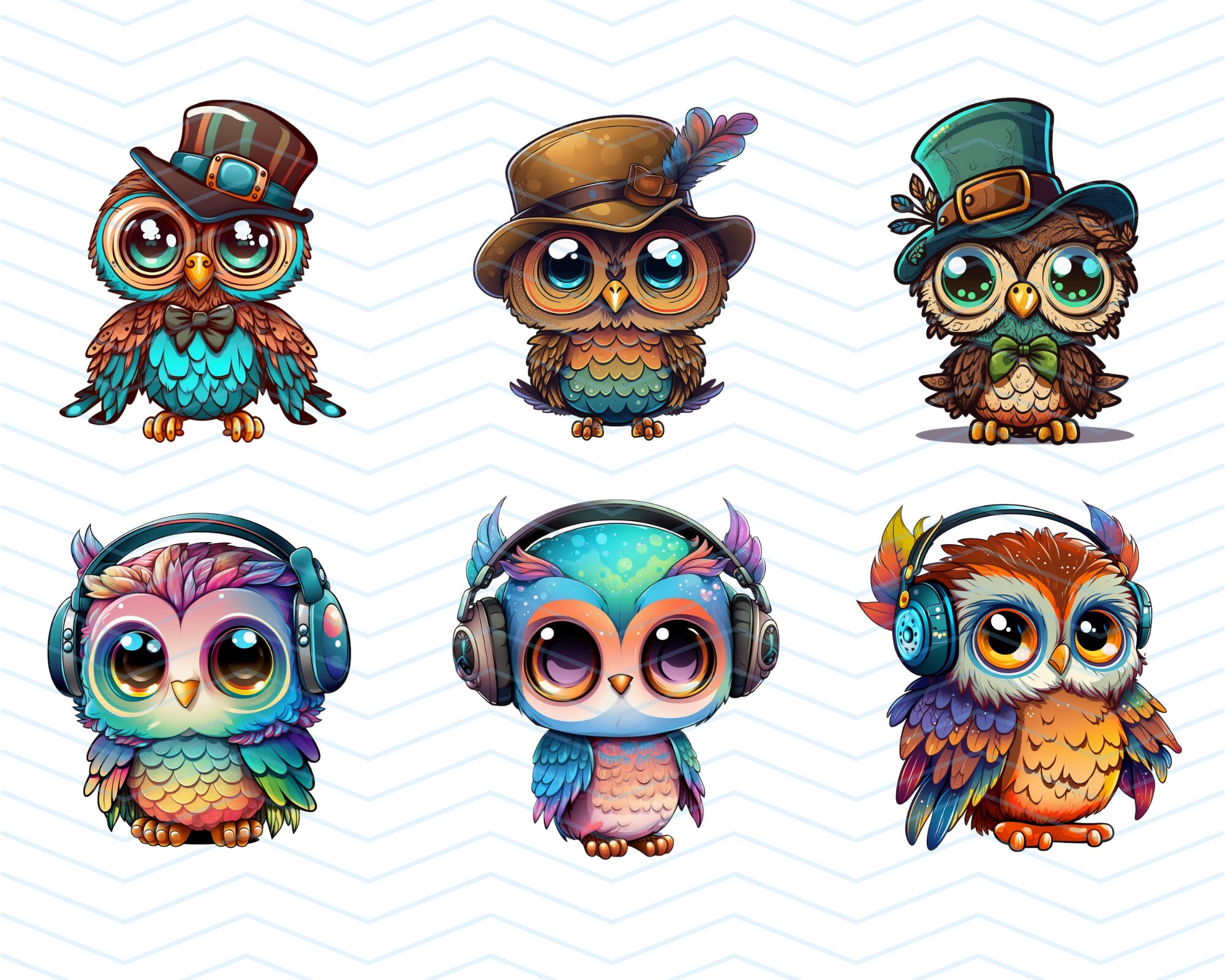 Cute Owl Clipart PNG Planner Wise Owl PNG Sticker Cool Headphones Bird ...