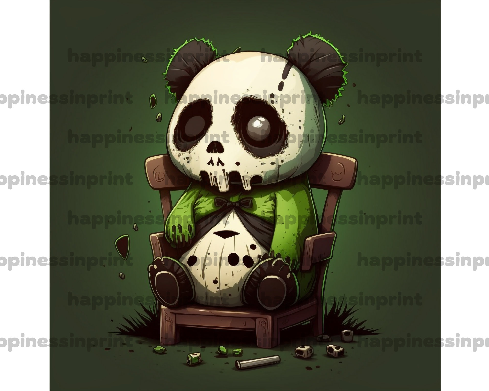 Kawaii Panda Zombie Clipart PNG Panda Bear Undead Chibi Panda - Etsy