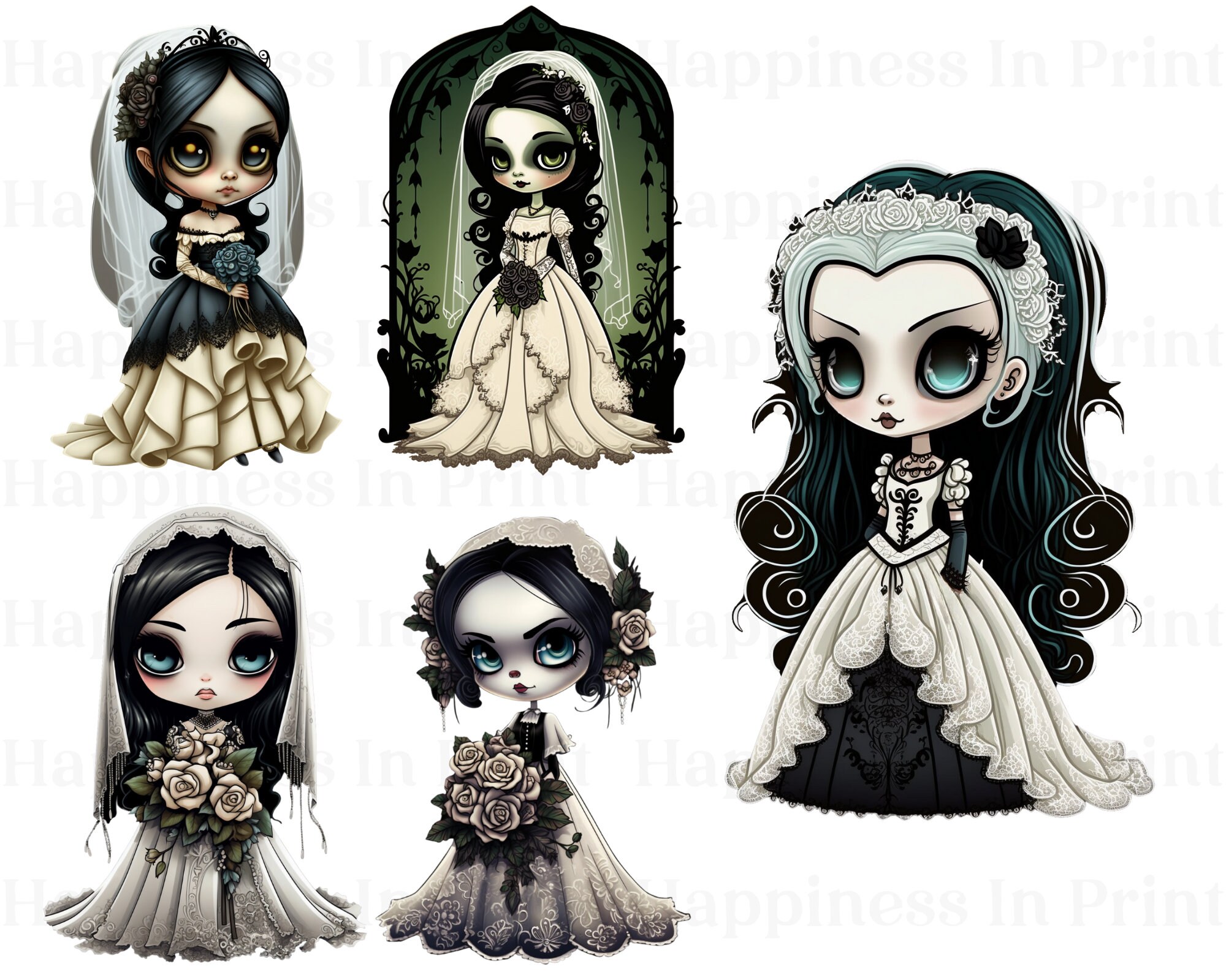 Goth Girl Bride PNG Clipart Gothic Wedding Dress PNG Commercial Use ...