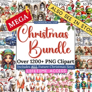 Watercolor Christmas Clipart Bundle Scandinavian Christmas PNG Folk Art ...
