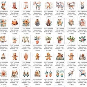 Watercolor Christmas Clipart Bundle Scandinavian Christmas PNG Folk Art ...