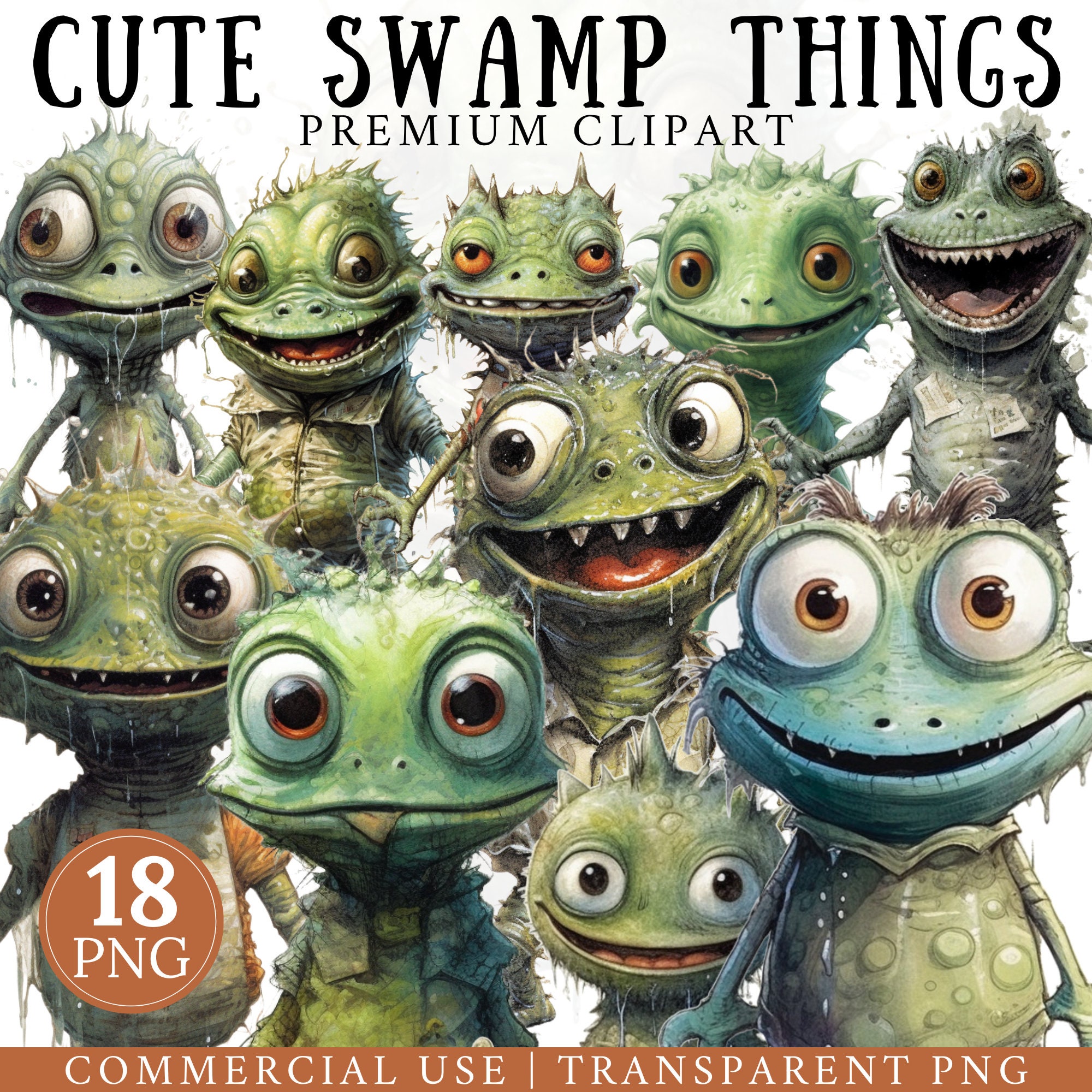 Swamp Monster Clipart PNG Creature Clipart Fantasy Monster Clipart Cute ...