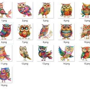 Whimsical Owl Clipart PNG, Watercolor Owl PNG, Quirky Owl Junk Journal ...
